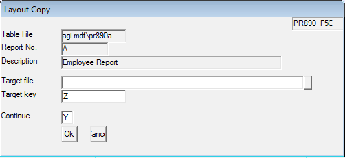 PR890 Employee Report Layout